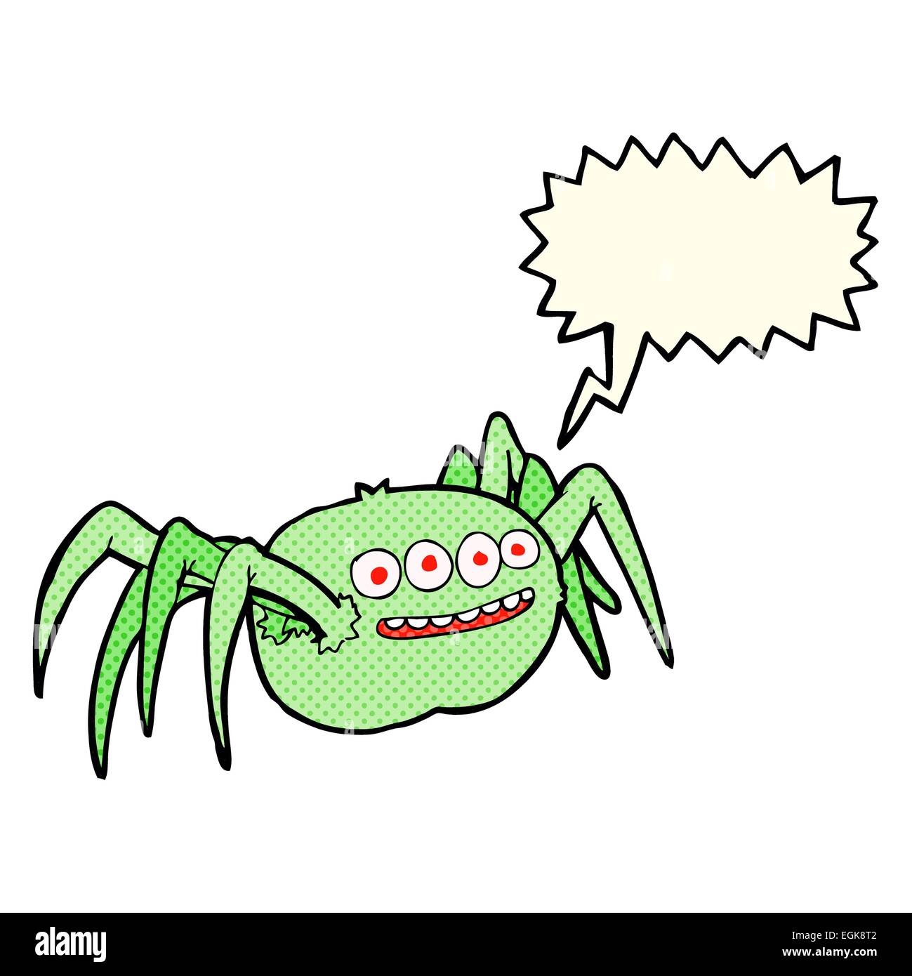 cartoon spooky spider with speech bubble Stock Vector Image & Art - Alamy