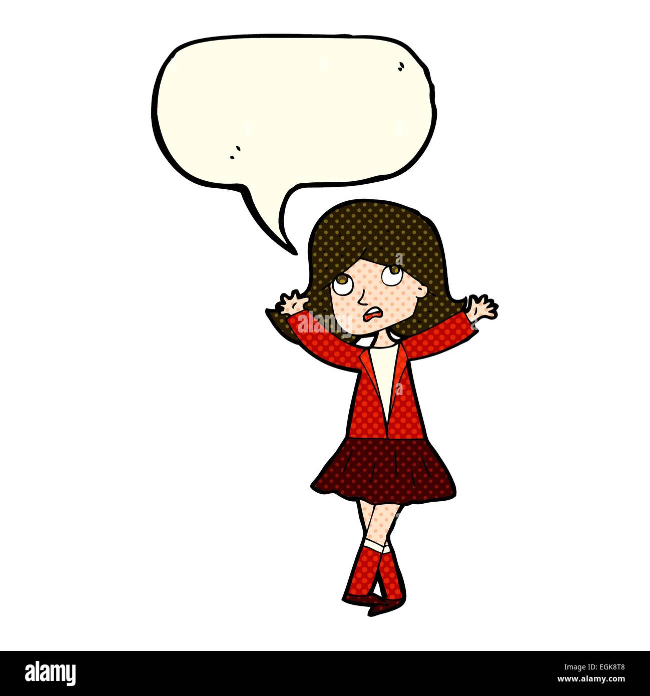 cartoon unhappy girl with speech bubble Stock Vector Image & Art - Alamy