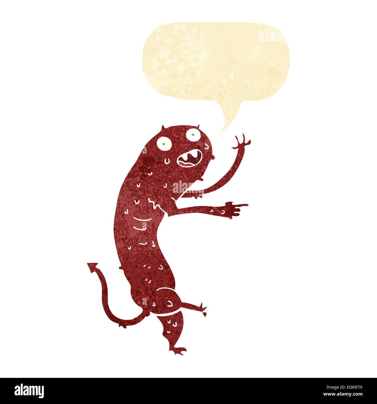 cartoon gross little monster with speech bubble Stock Vector Image ...