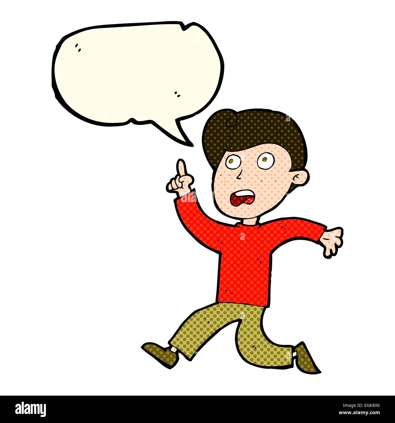 cartoon boy panicking with speech bubble Stock Vector Image & Art - Alamy