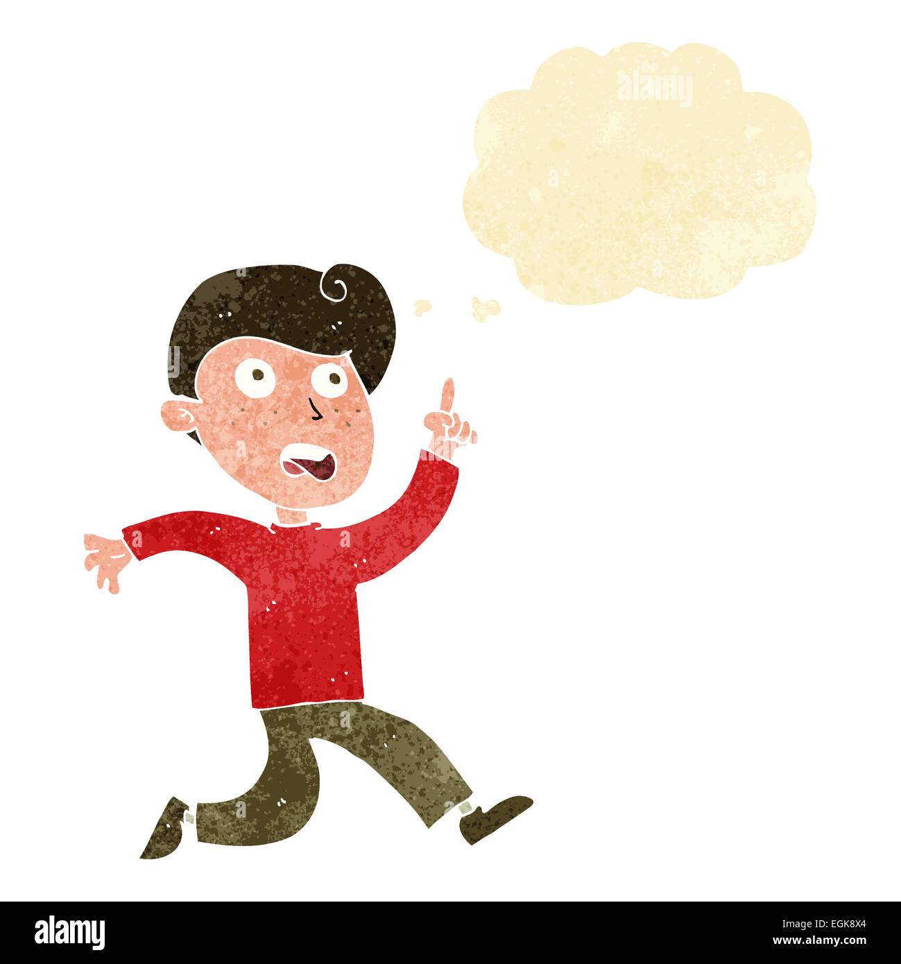 cartoon boy panicking with thought bubble Stock Vector Image & Art - Alamy