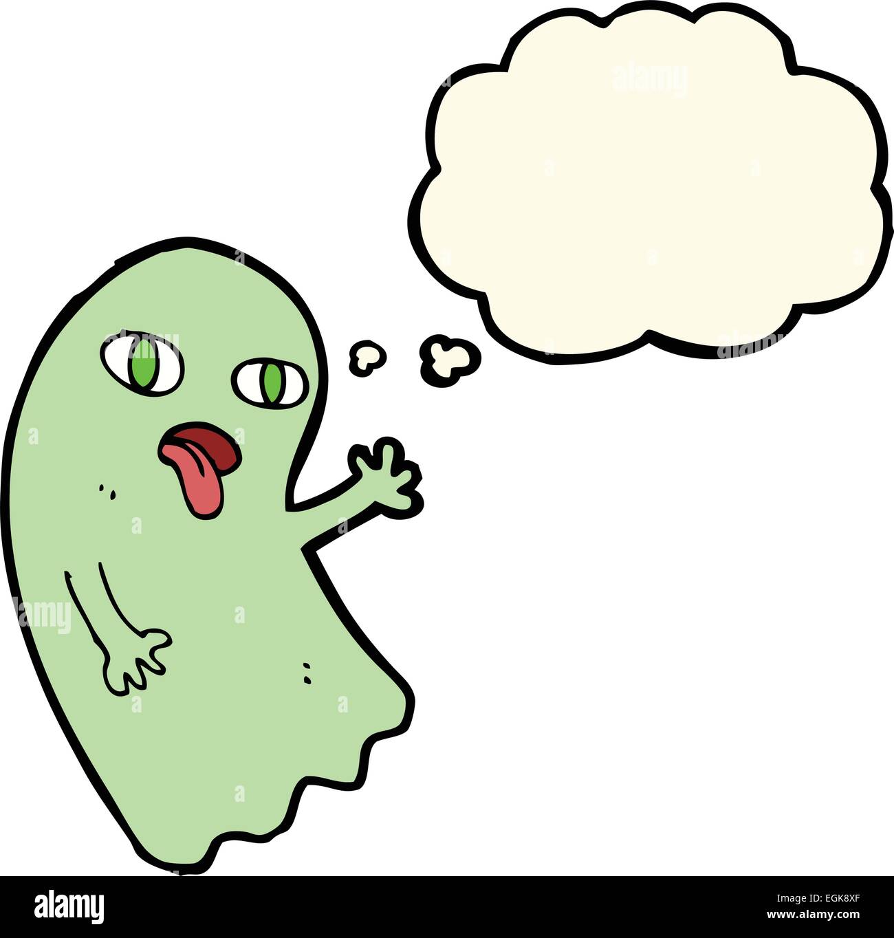 funny cartoon ghost with thought bubble Stock Vector Image & Art - Alamy