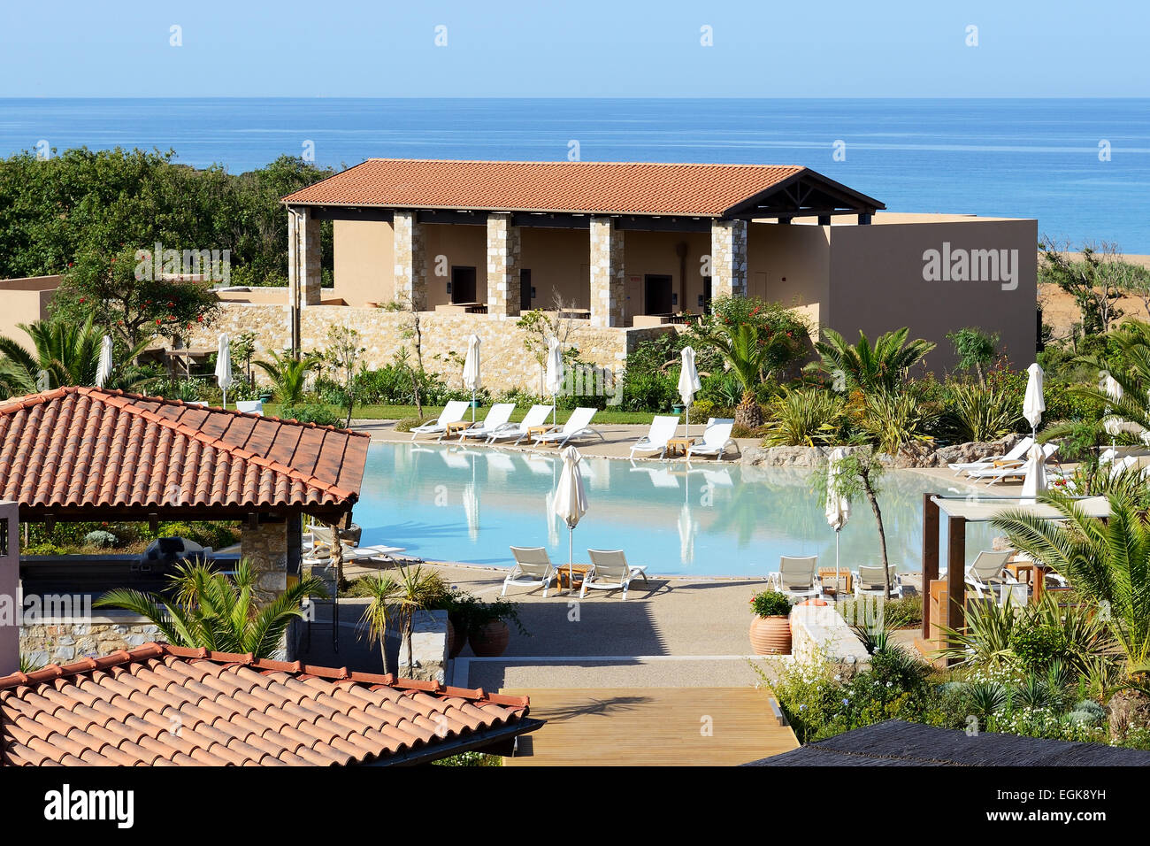Deckchair near umbrella hi-res stock photography and images - Alamy