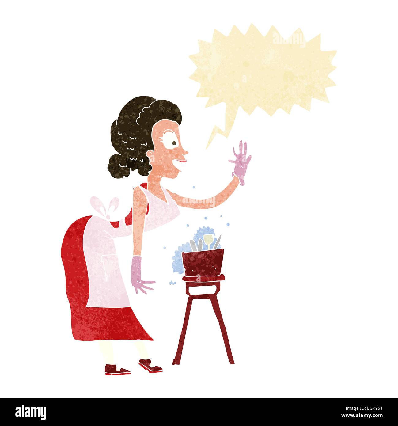 Retro washing up vector hi-res stock photography and images - Alamy