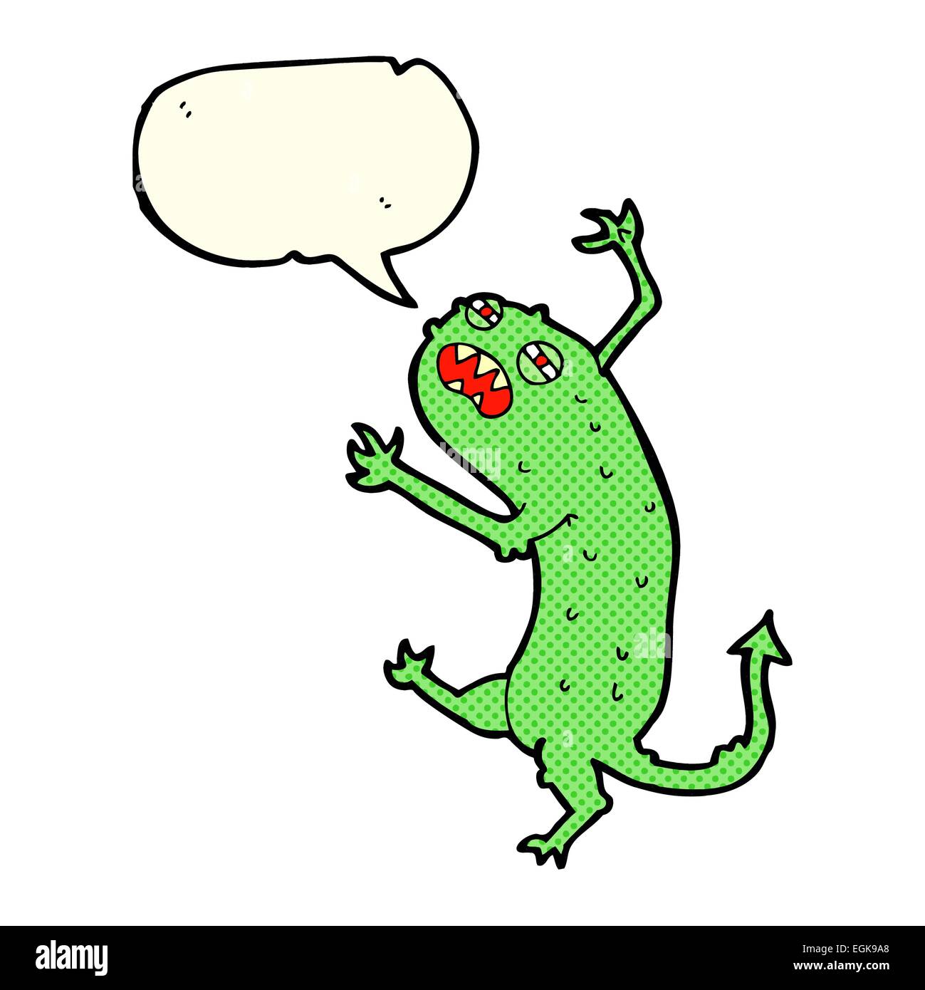 cartoon little monster with speech bubble Stock Vector Image & Art - Alamy