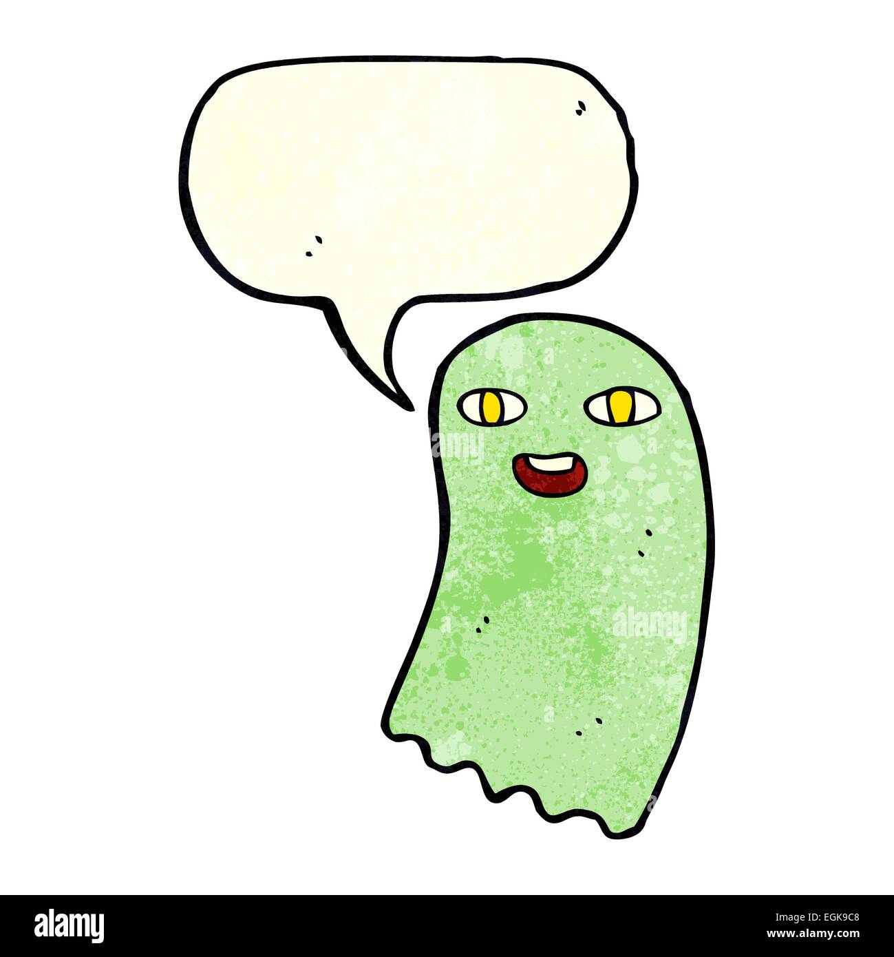 funny cartoon ghost with speech bubble Stock Vector Image & Art - Alamy