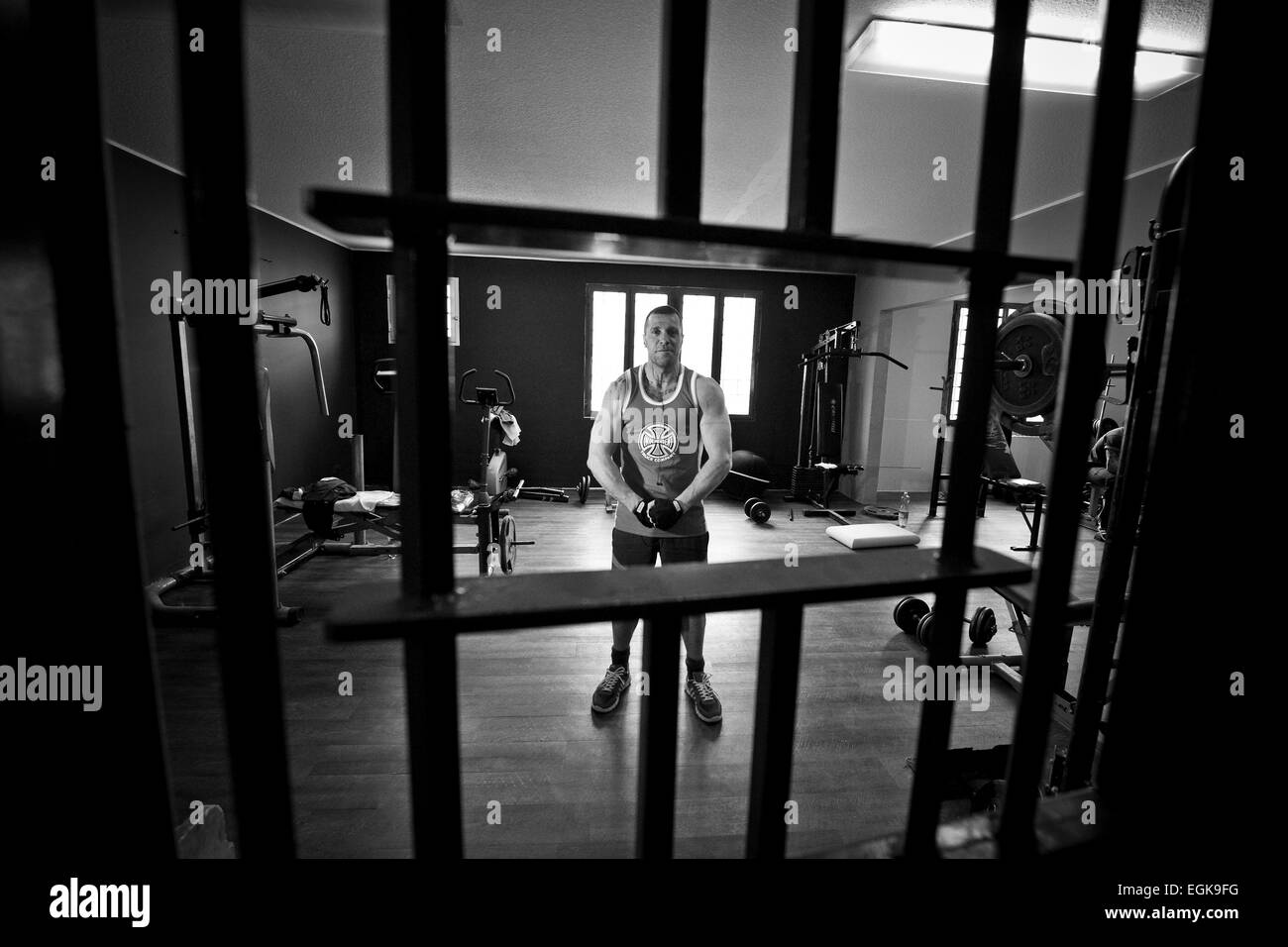 Italy, Bollate prison, Physical activity in the gym Stock Photo - Alamy