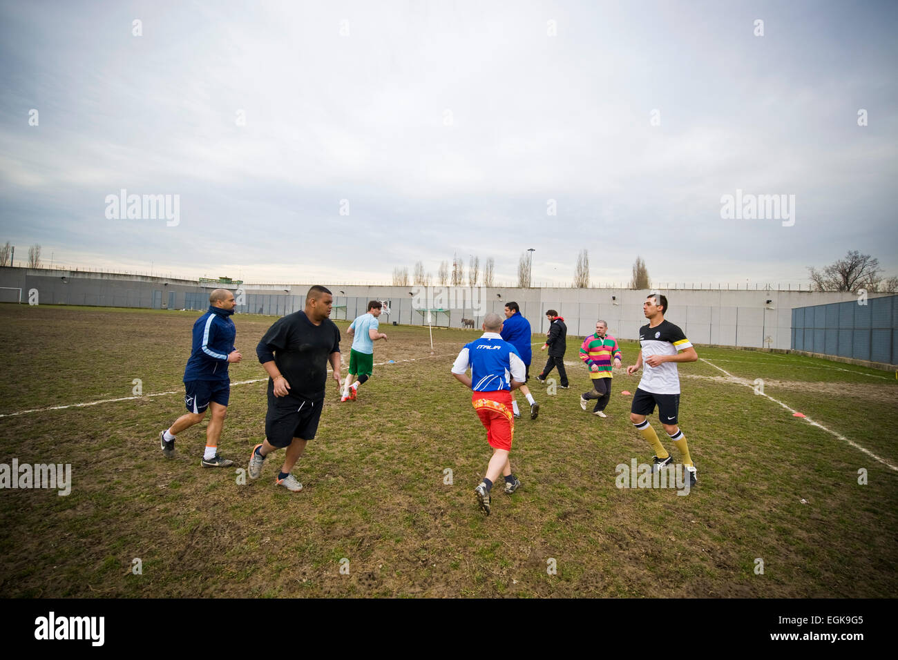 Italy, Bollate prison, Rugby training Stock Photo - Alamy