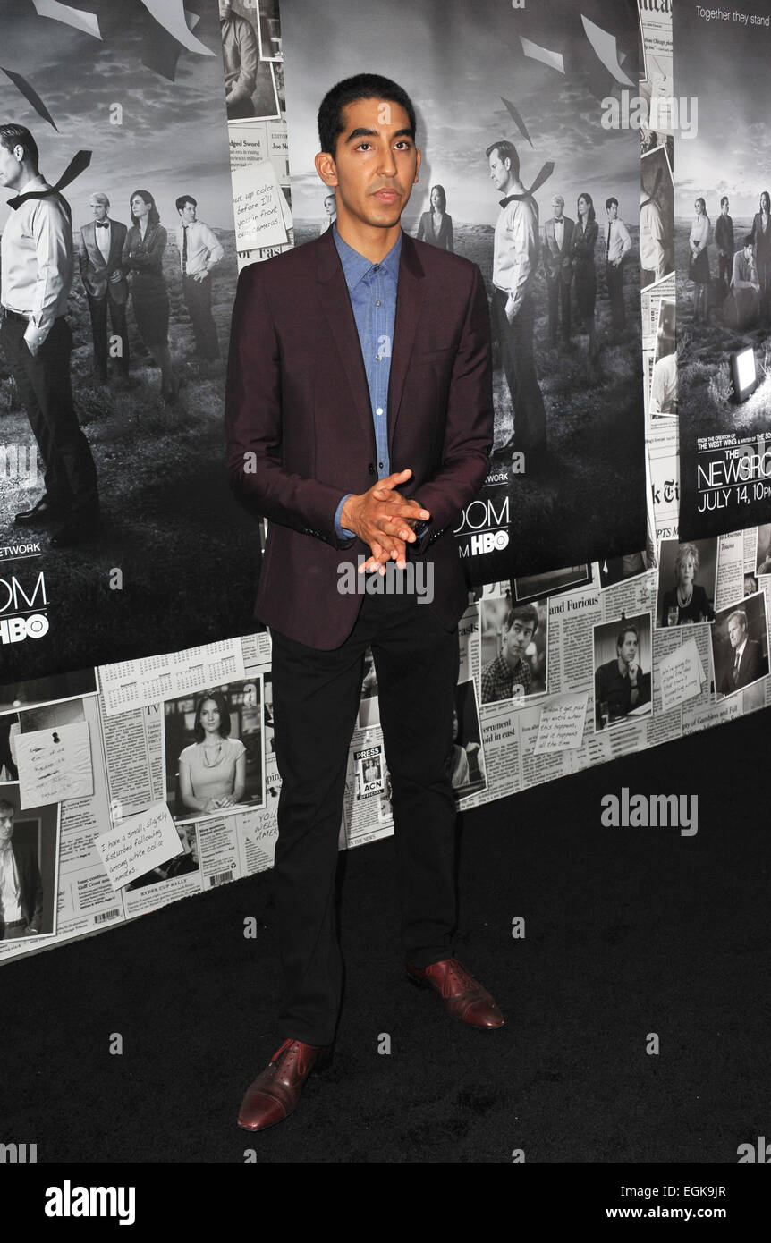 LOS ANGELES, CA - JULY 10, 2013: Dev Patel at the season two premiere ...