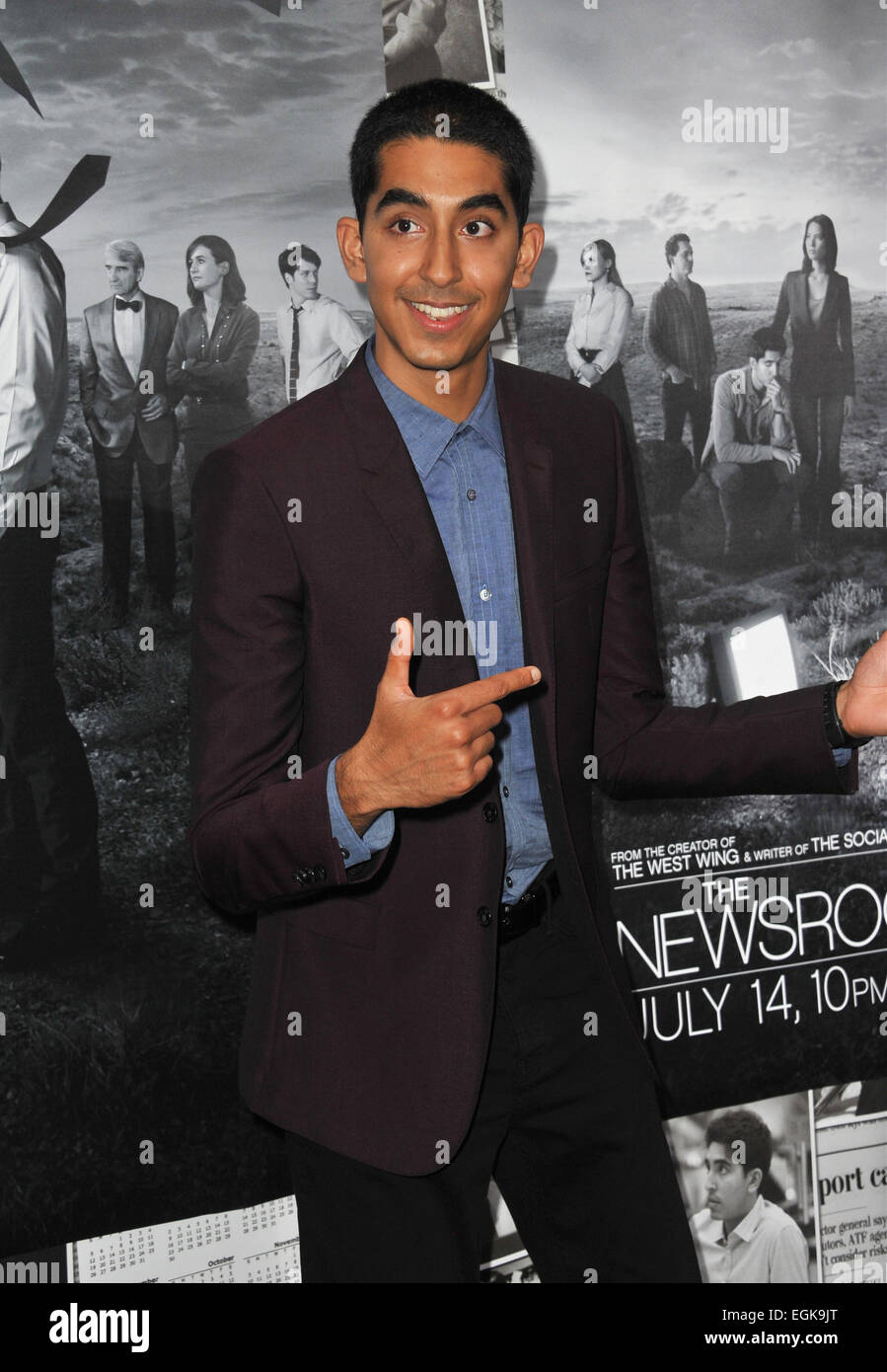 LOS ANGELES, CA - JULY 10, 2013: Dev Patel at the season two premiere ...