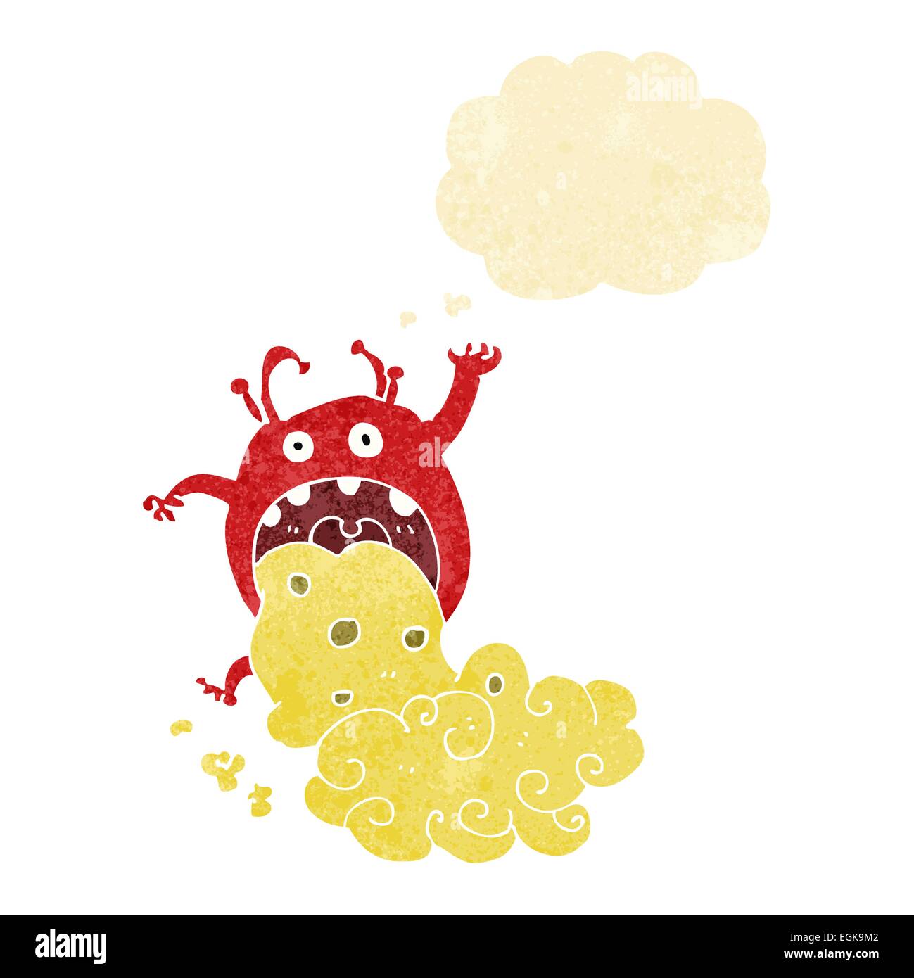 cartoon gross monster being sick with thought bubble Stock Vector Image ...
