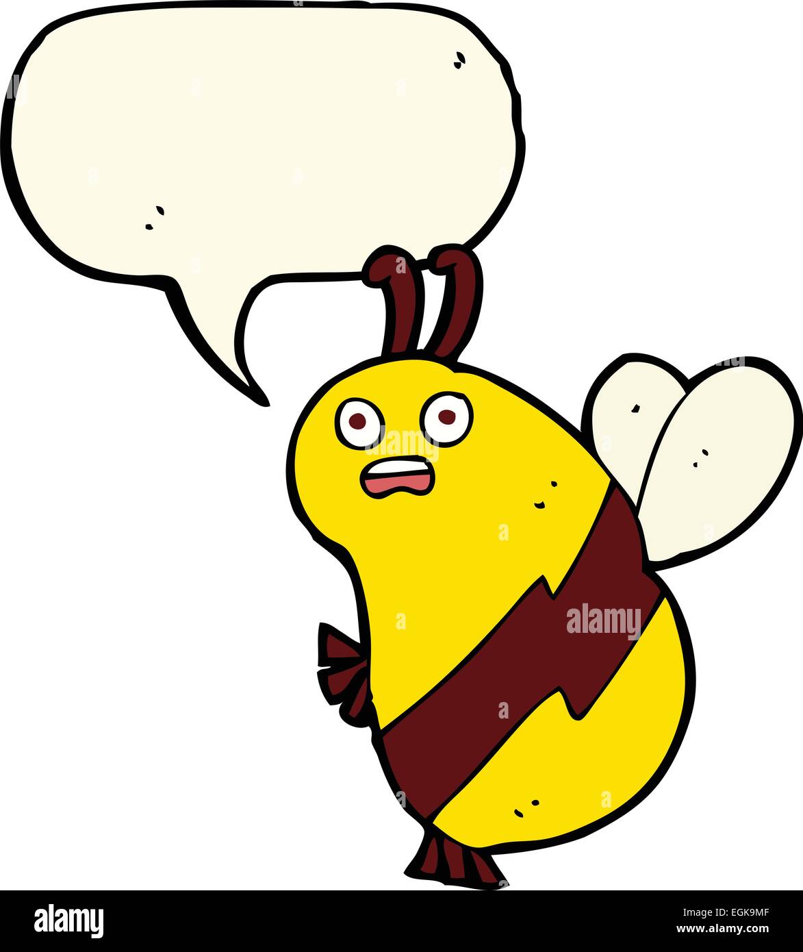 funny cartoon bee with speech bubble Stock Vector Image & Art - Alamy