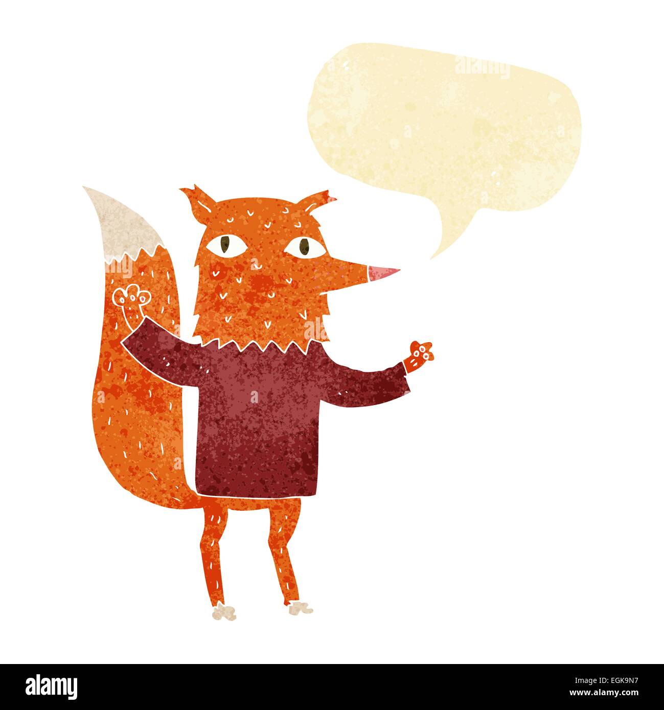 cartoon fox with speech bubble Stock Vector Image & Art - Alamy