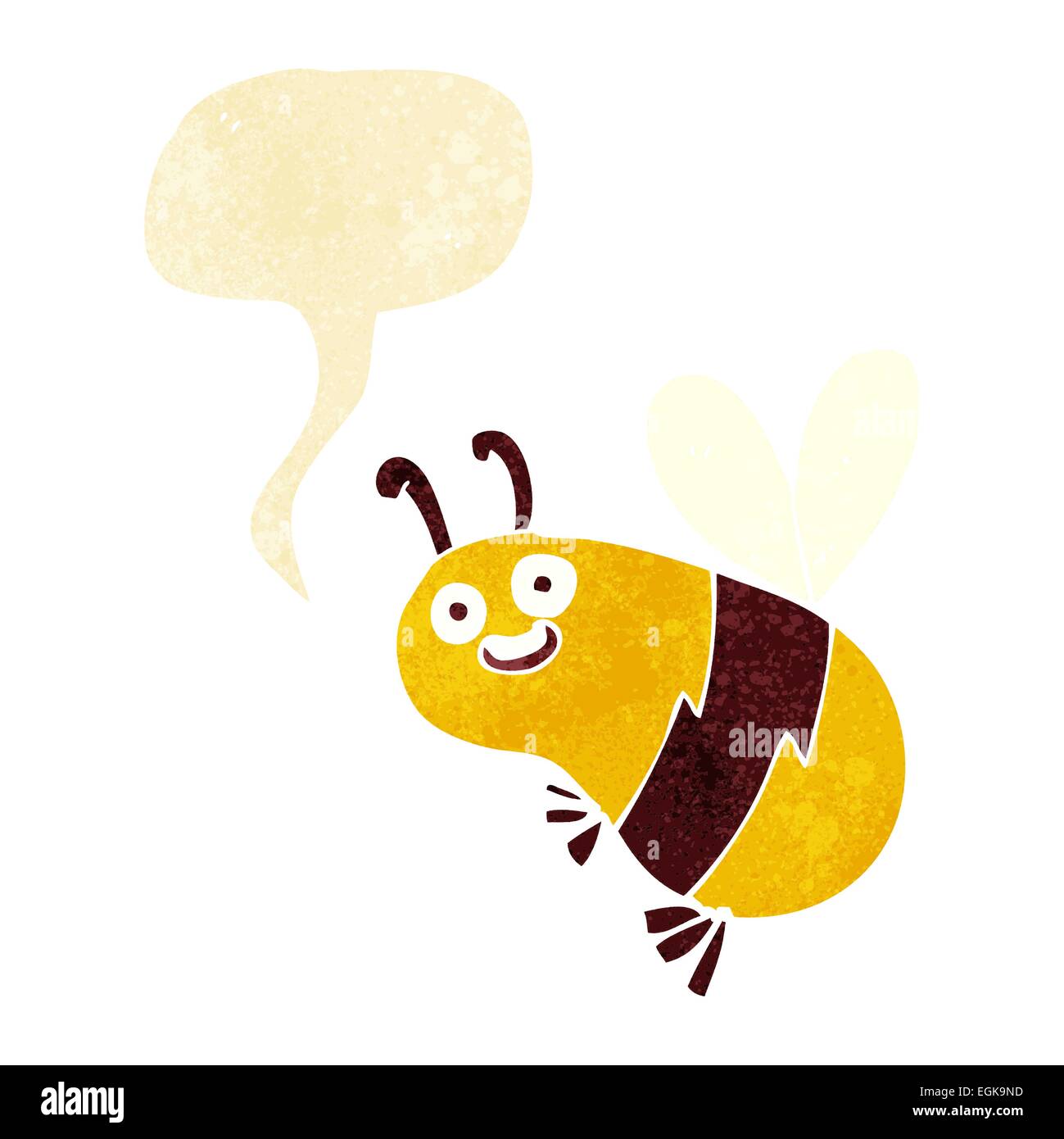 funny cartoon bee with speech bubble Stock Vector Image & Art - Alamy