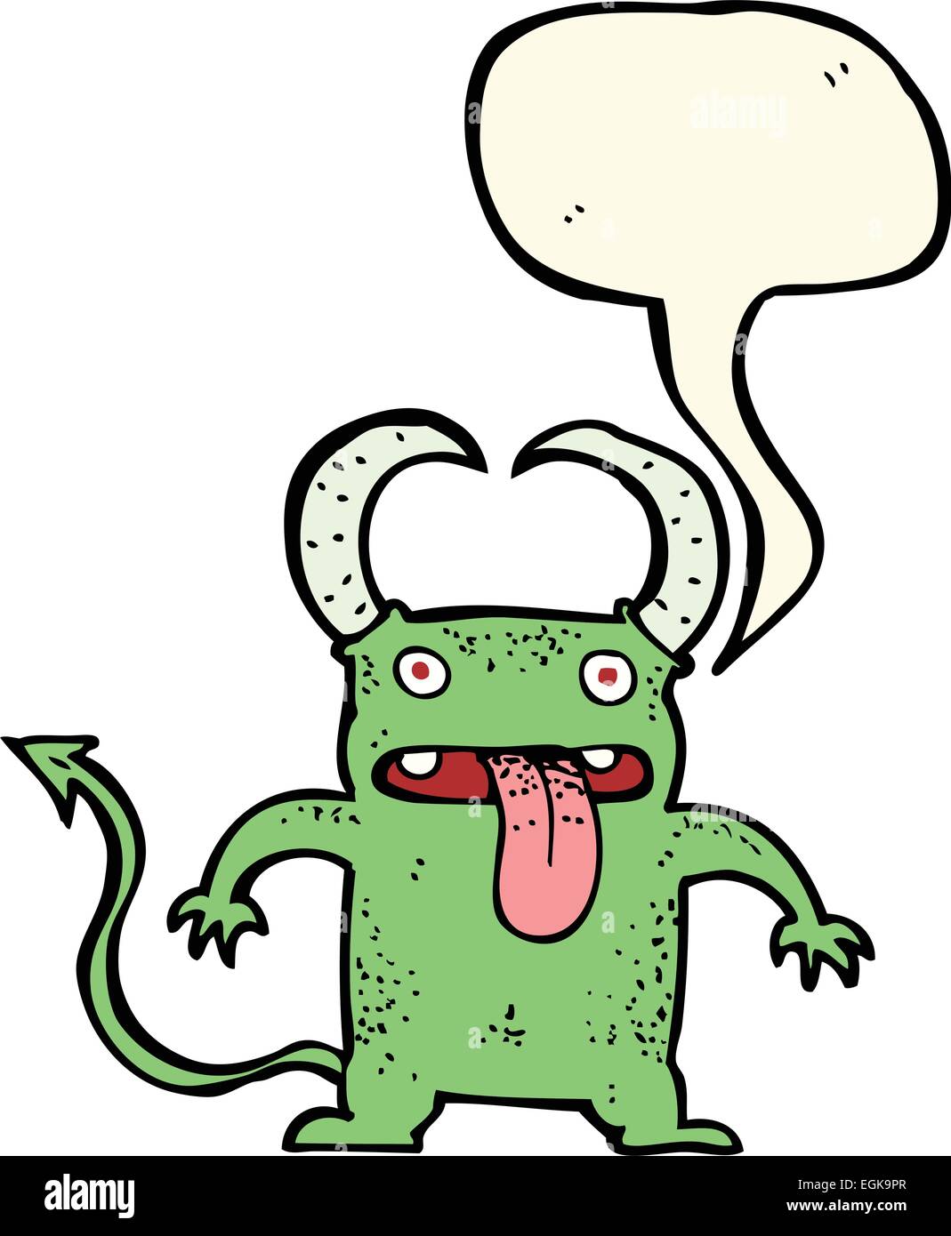 cartoon little devil with speech bubble Stock Vector Image & Art - Alamy