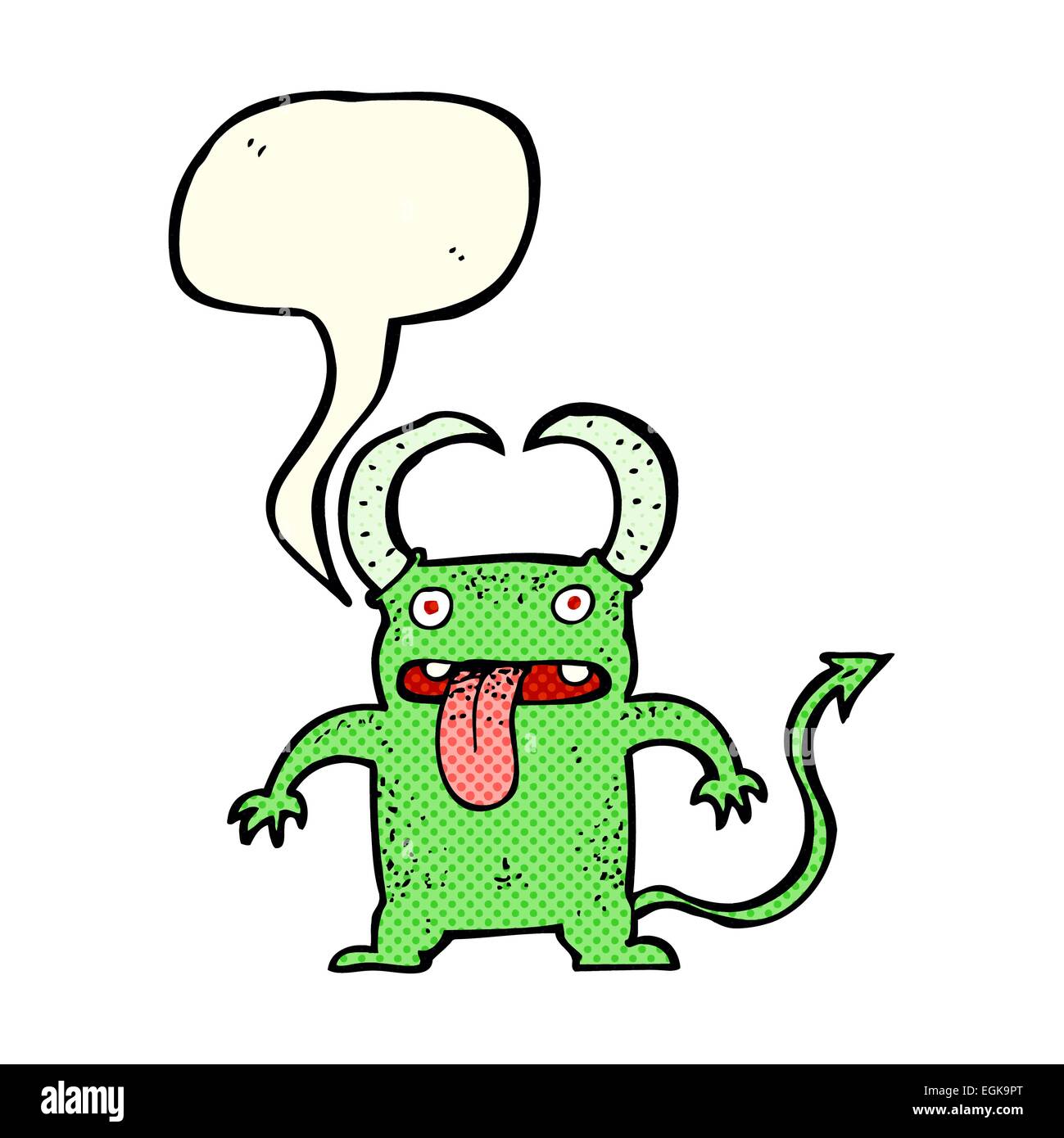 cartoon little devil with speech bubble Stock Vector Image & Art - Alamy
