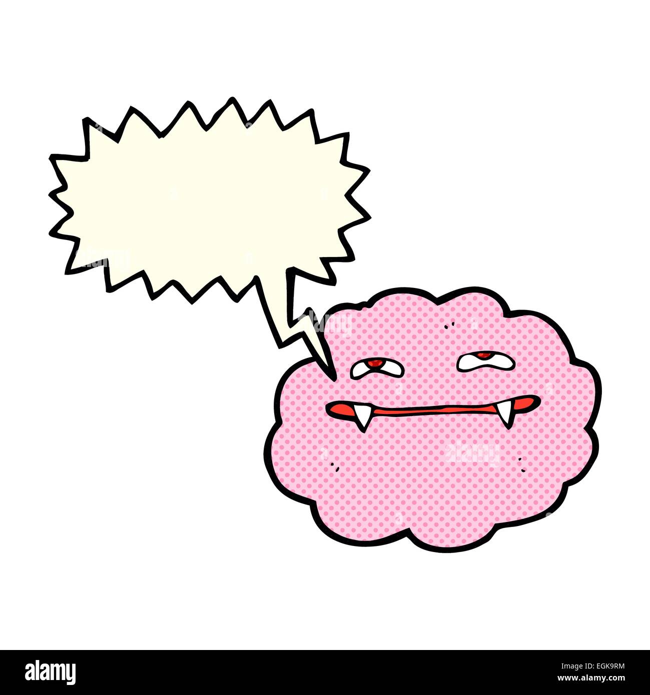 cartoon pink fluffy vampire cloud with speech bubble Stock Vector Image ...