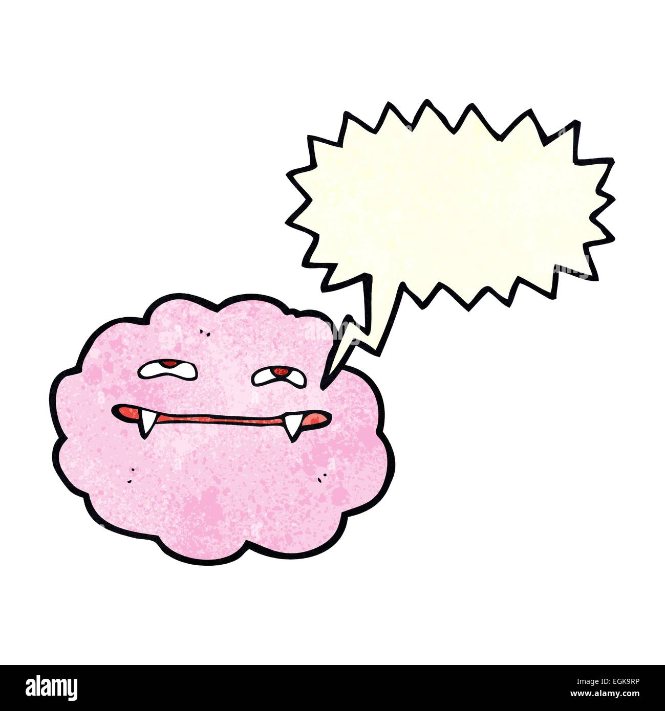 cartoon pink fluffy vampire cloud with speech bubble Stock Vector Image ...