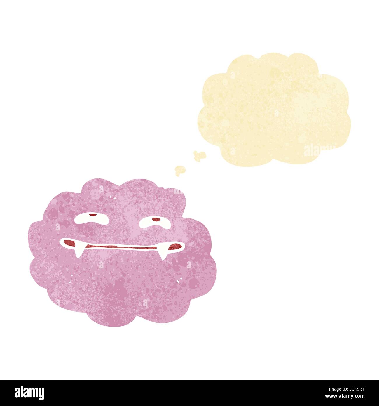cartoon pink fluffy vampire cloud with thought bubble Stock Vector ...