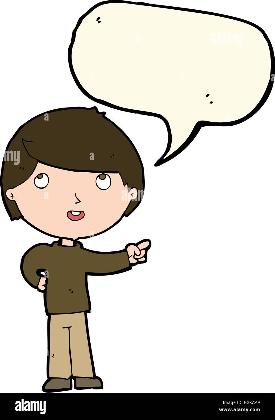 cartoon boy pointing with speech bubble Stock Vector Image & Art - Alamy