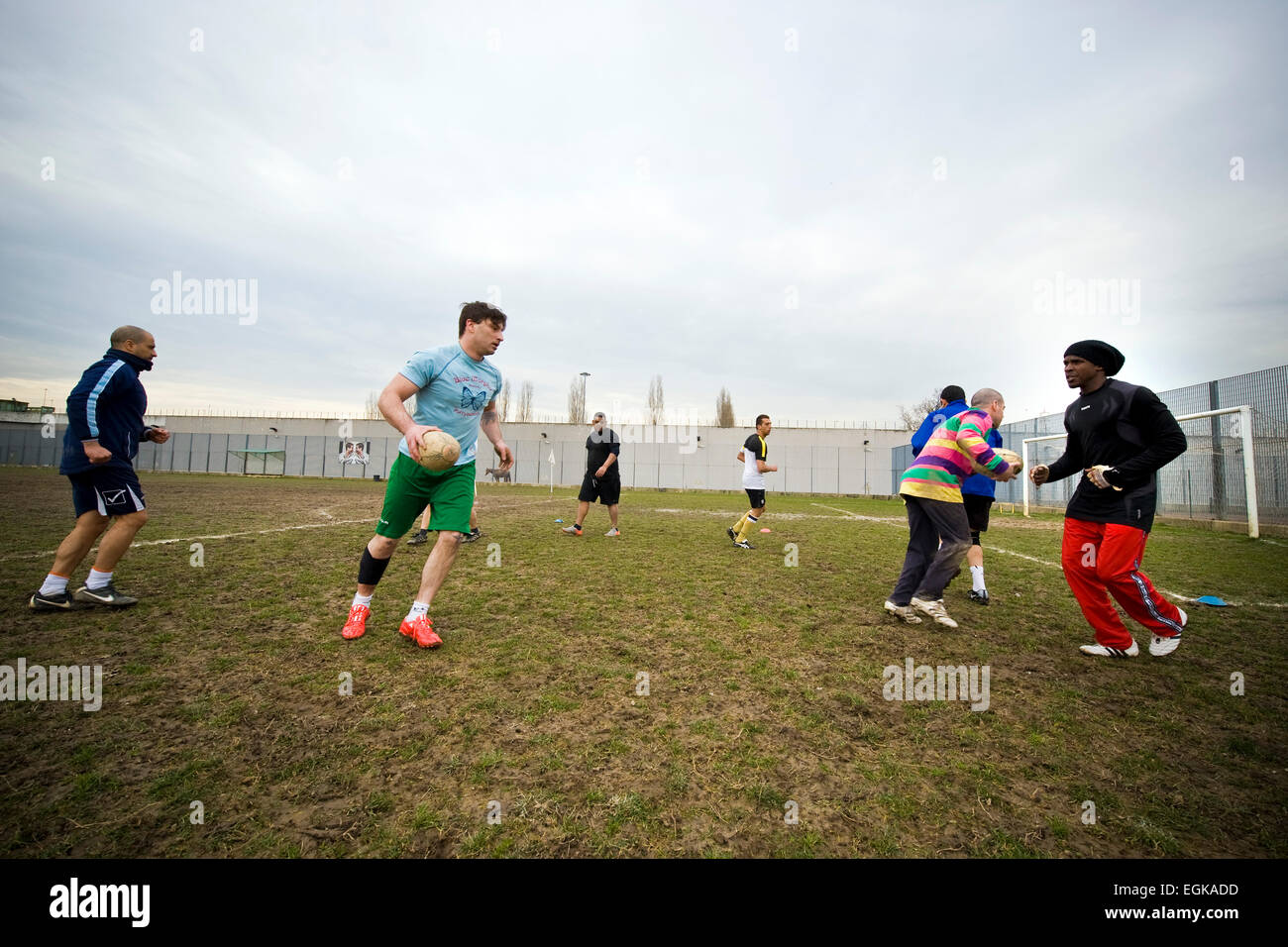 Italy, Bollate prison, Rugby training Stock Photo - Alamy