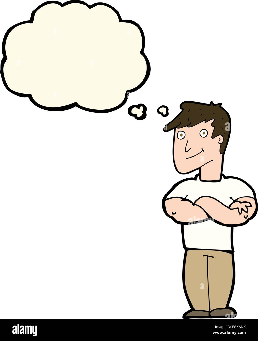 cartoon muscular man with thought bubble Stock Vector Image & Art - Alamy
