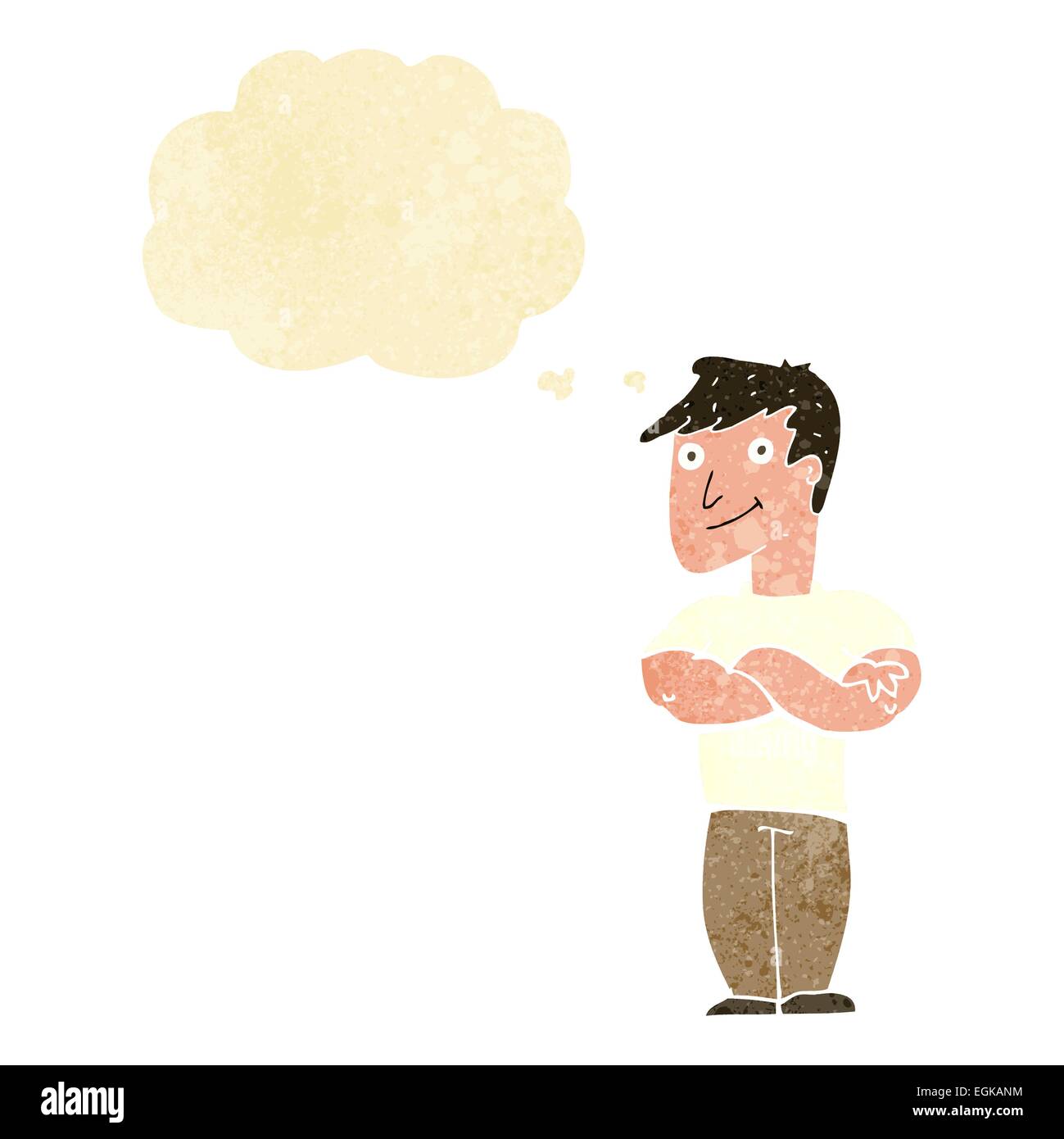 cartoon muscular man with thought bubble Stock Vector Image & Art - Alamy