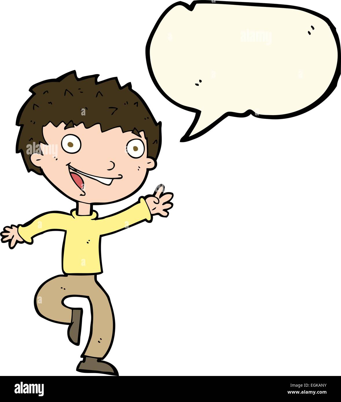 cartoon excited boy with speech bubble Stock Vector Image & Art - Alamy