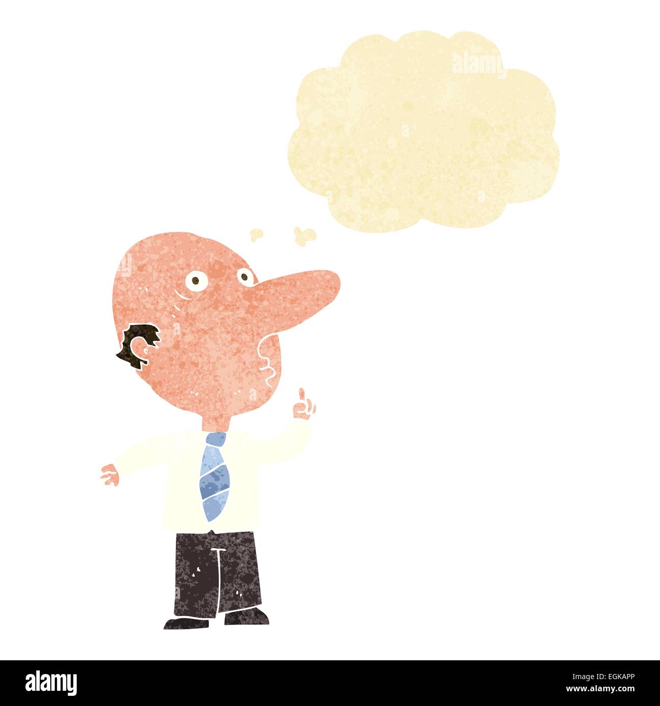 cartoon bald man asking question with thought bubble Stock Vector Image ...