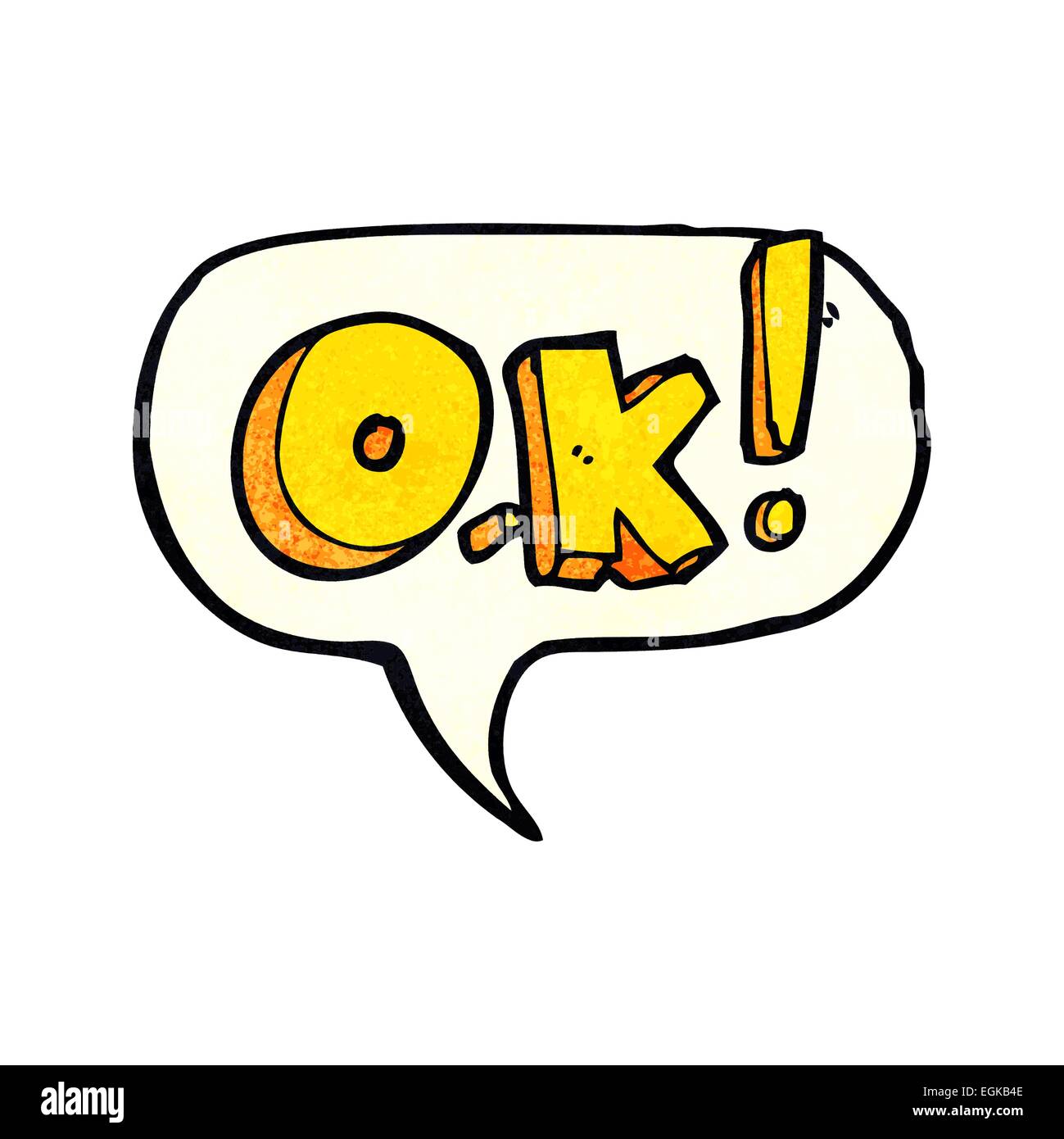 cartoon OK symbol with speech bubble Stock Vector Image & Art - Alamy