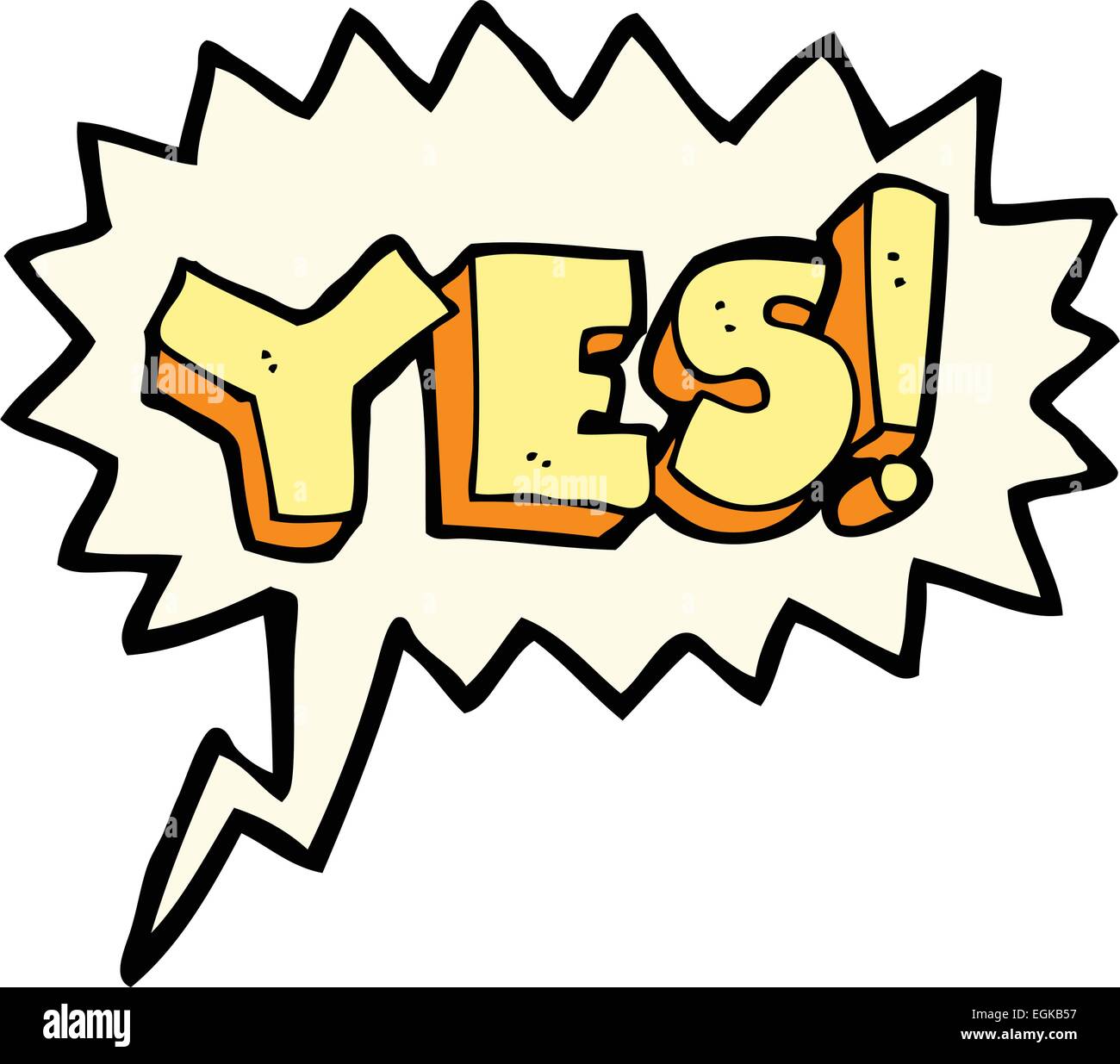 cartoon yes symbol with speech bubble Stock Vector Image & Art - Alamy