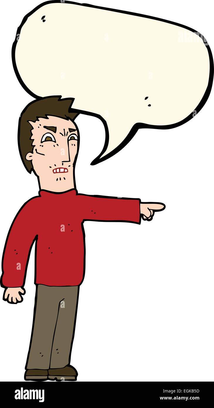cartoon angry man pointing with speech bubble Stock Vector Image & Art ...