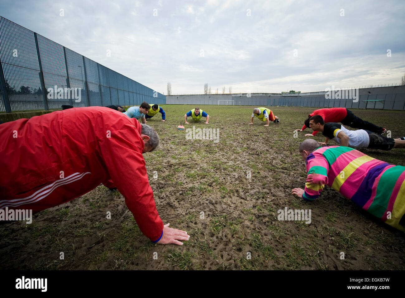 Italy, Bollate prison, Rugby training Stock Photo - Alamy