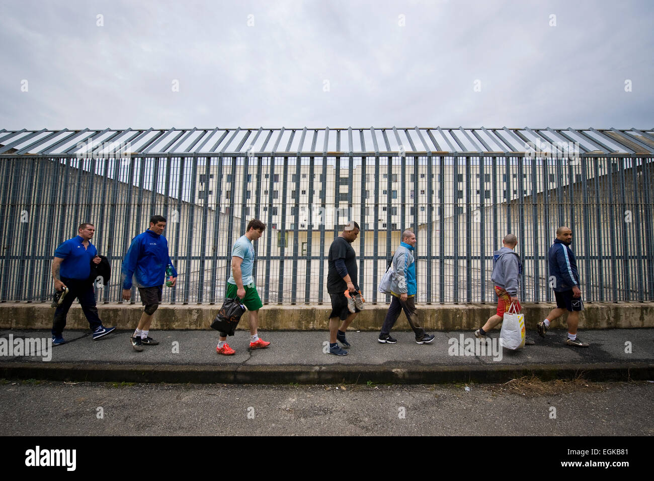 Italy, Bollate prison, Rugby training Stock Photo - Alamy