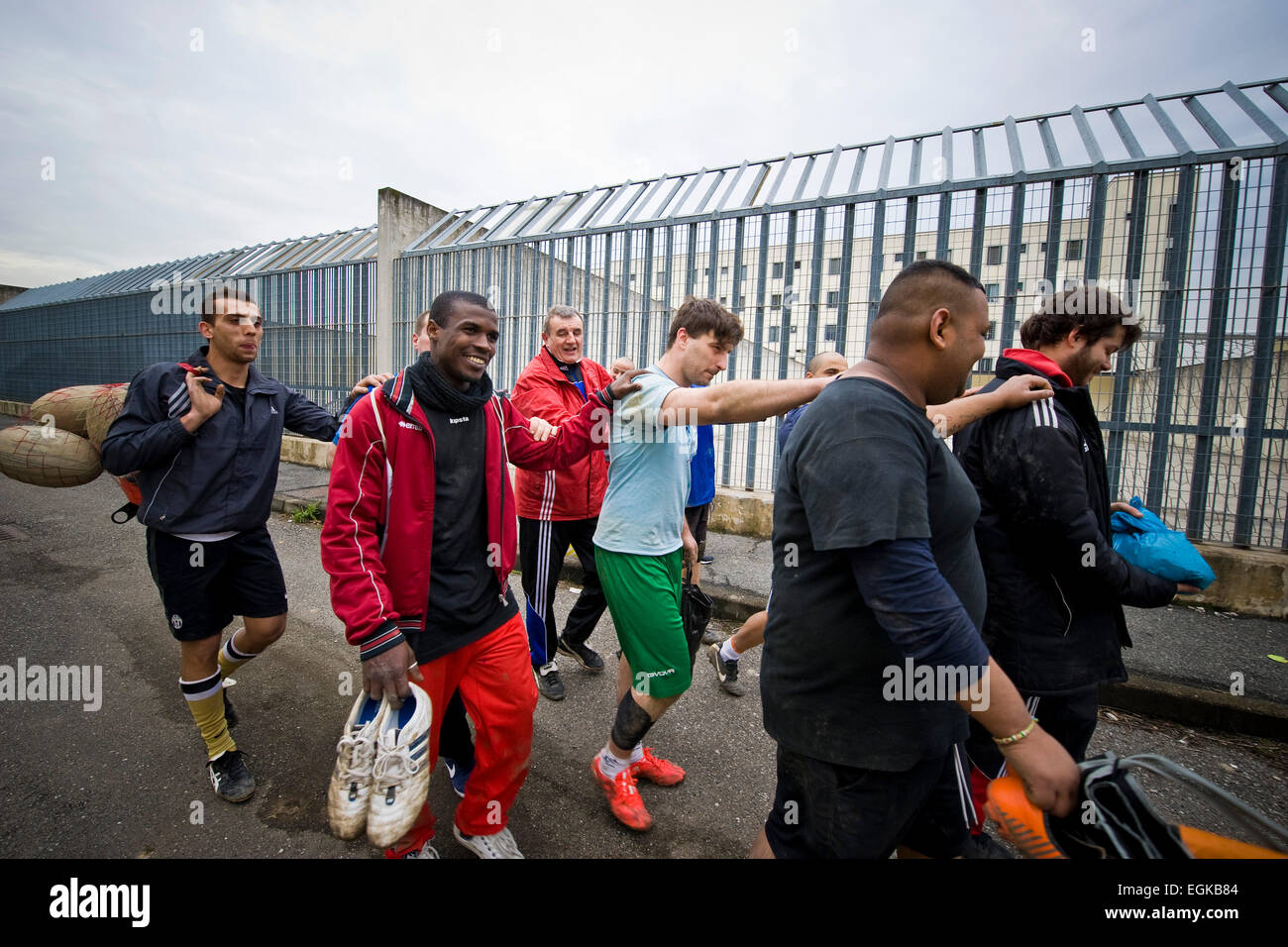 Italy, Bollate prison, Rugby training Stock Photo - Alamy