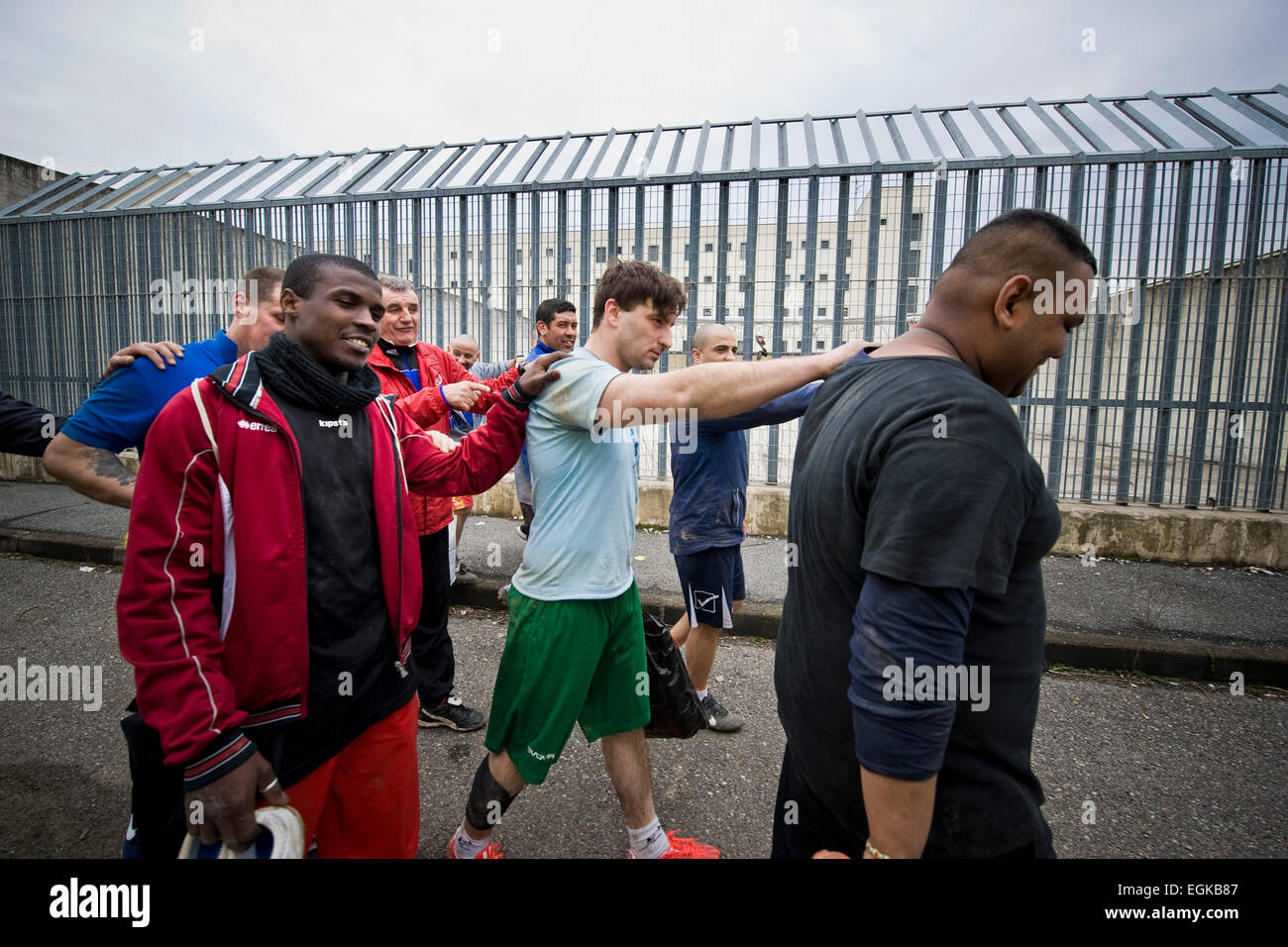Italy, Bollate prison, Rugby training Stock Photo - Alamy