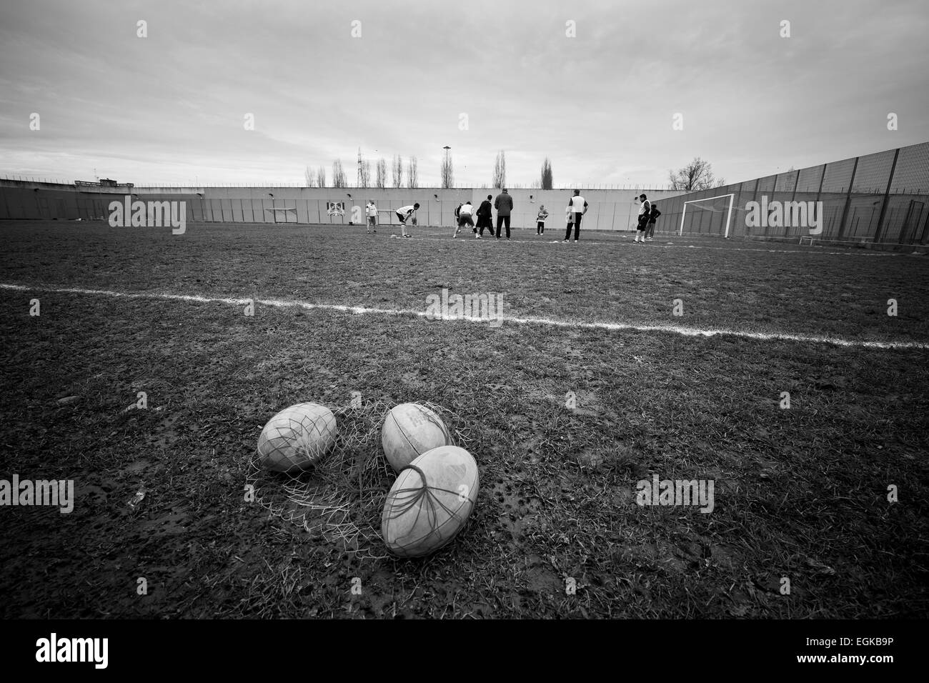 Italy, Bollate prison, Rugby training Stock Photo - Alamy