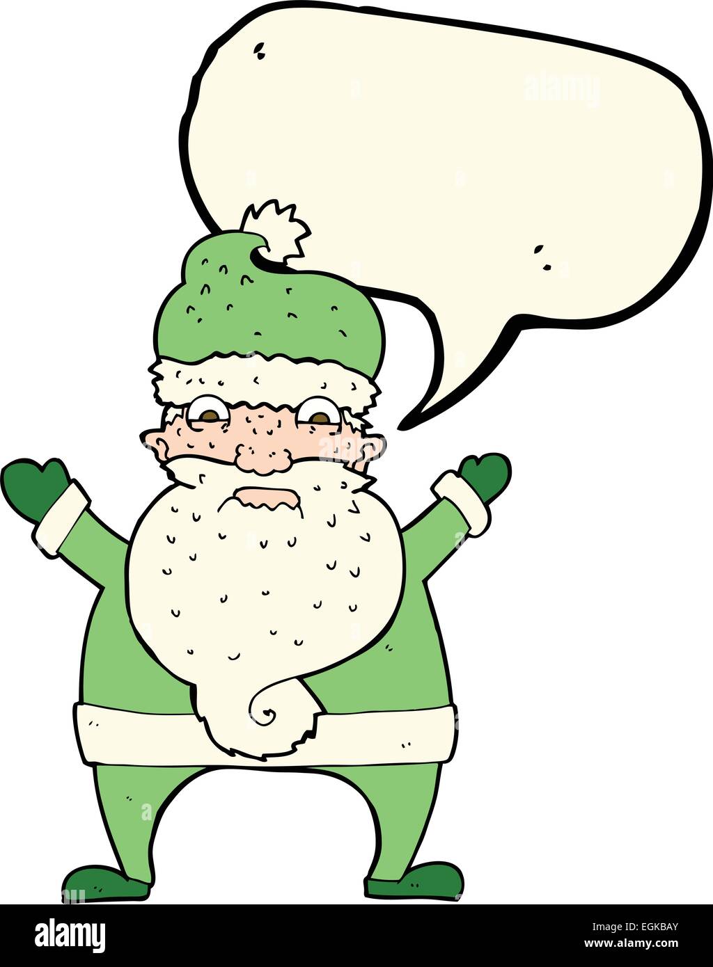 cartoon stressed out santa with speech bubble Stock Vector Image & Art ...