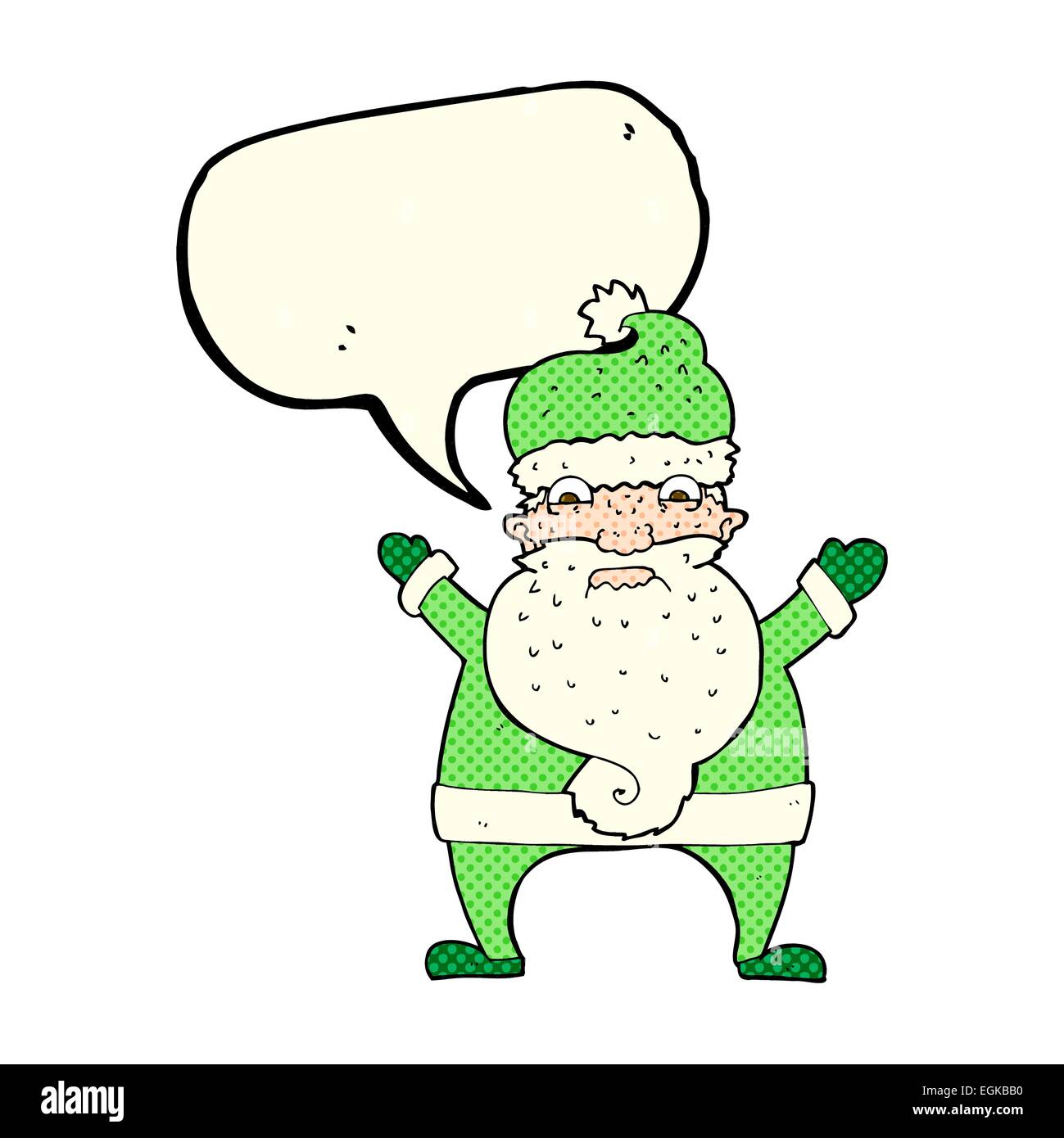cartoon stressed out santa with speech bubble Stock Vector Image & Art ...
