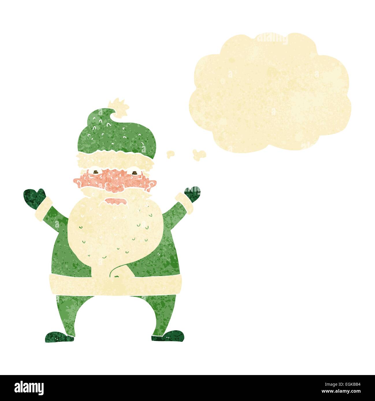 cartoon stressed out santa with thought bubble Stock Vector Image & Art ...
