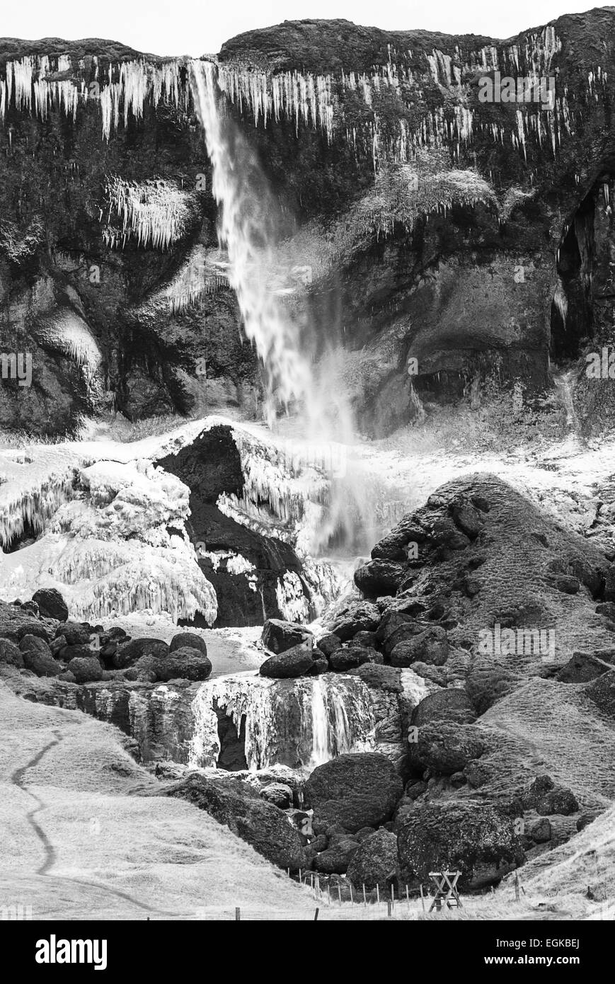 Iceland frozen waterfalls hi-res stock photography and images - Alamy