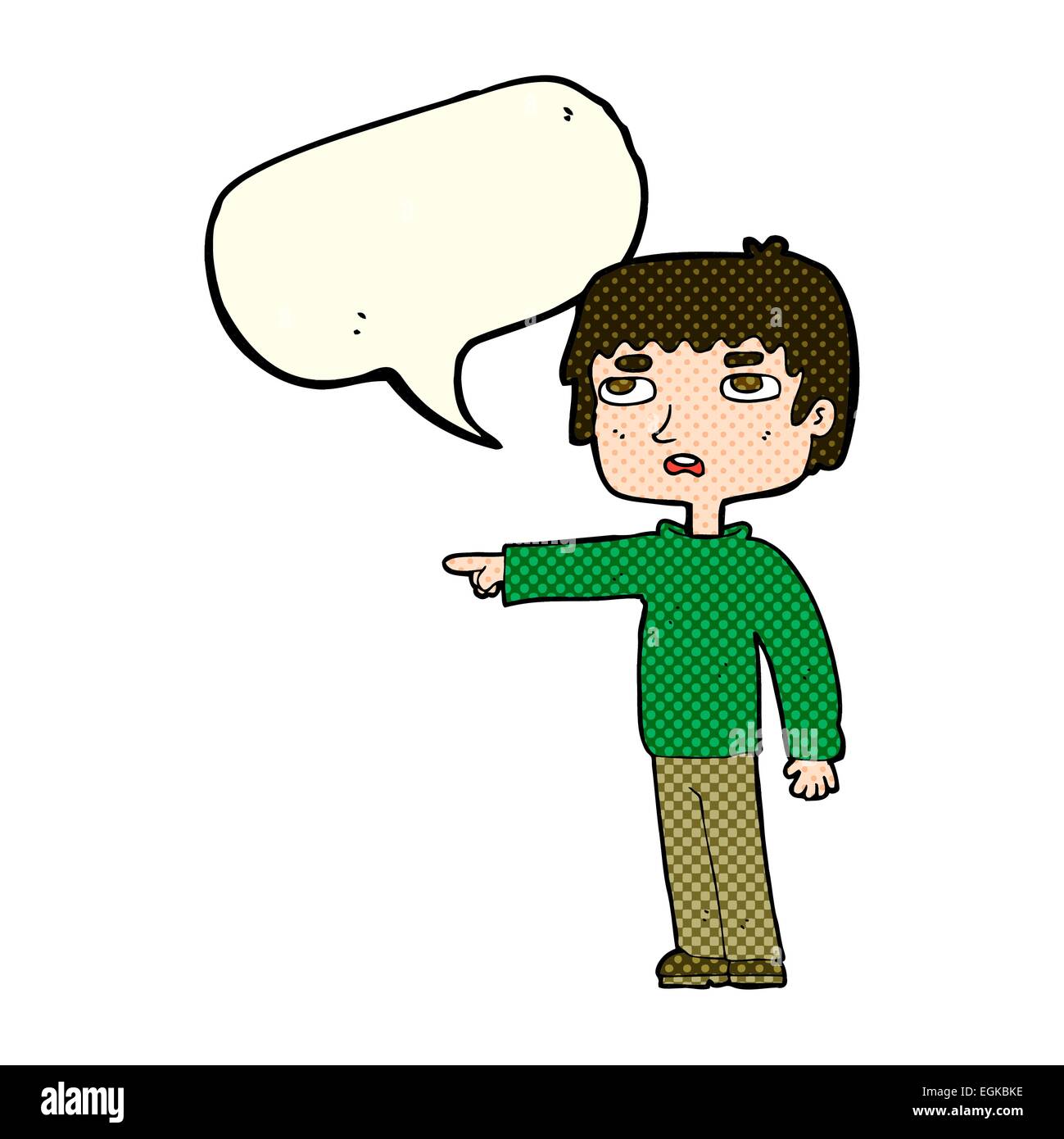 cartoon boy pointing with speech bubble Stock Vector Image & Art - Alamy