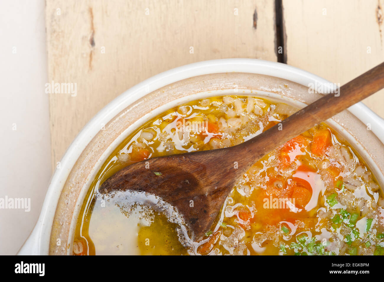 traditional Syrian barley broth soup Aleppo style called talbina or ...