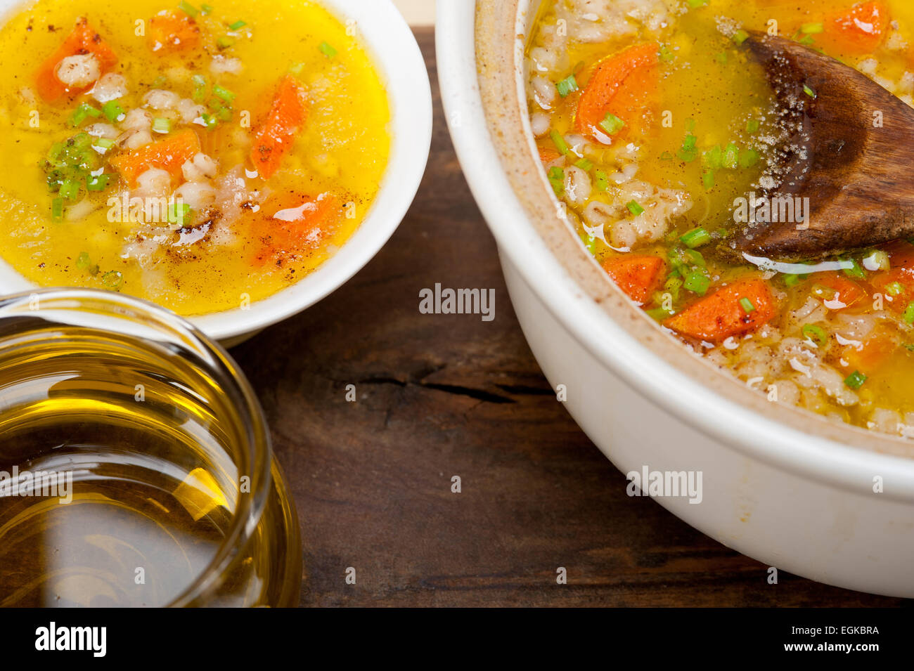traditional Syrian barley broth soup Aleppo style called talbina or ...