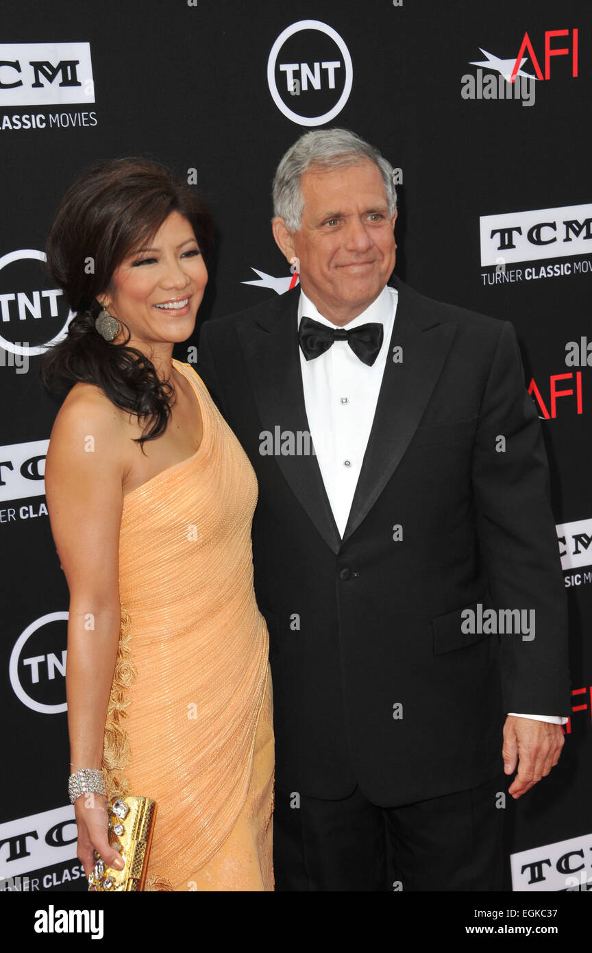 LOS ANGELES, CA - JUNE 6, 2013: NBC boss Les Moonves & wife Julie Chen ...