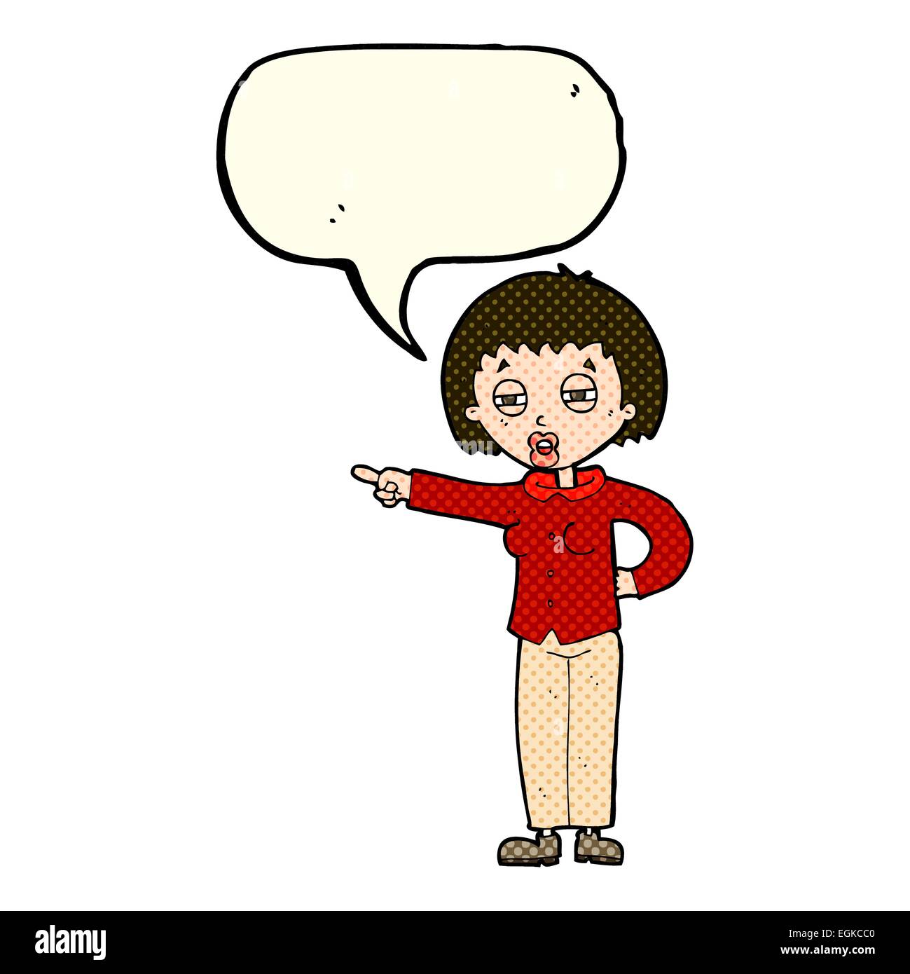 cartoon woman telling off with speech bubble Stock Vector Image & Art ...
