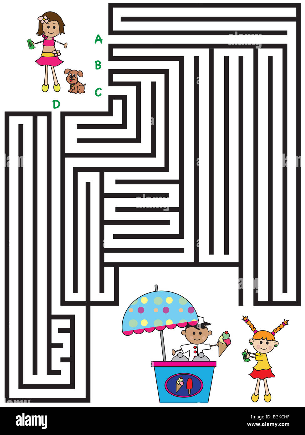 Children maze puzzle hi-res stock photography and images - Alamy