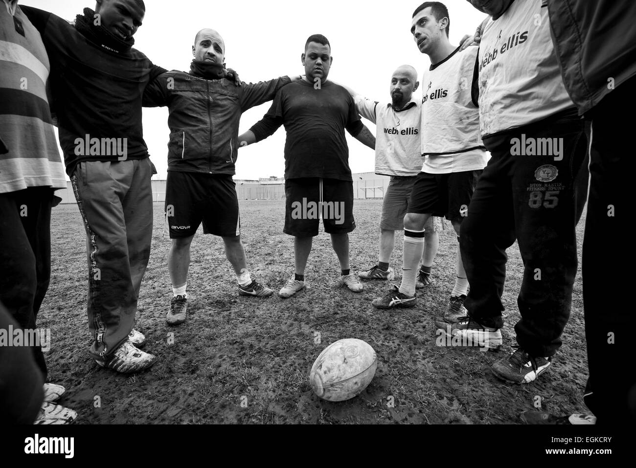 Italy, Bollate prison, Rugby training Stock Photo - Alamy