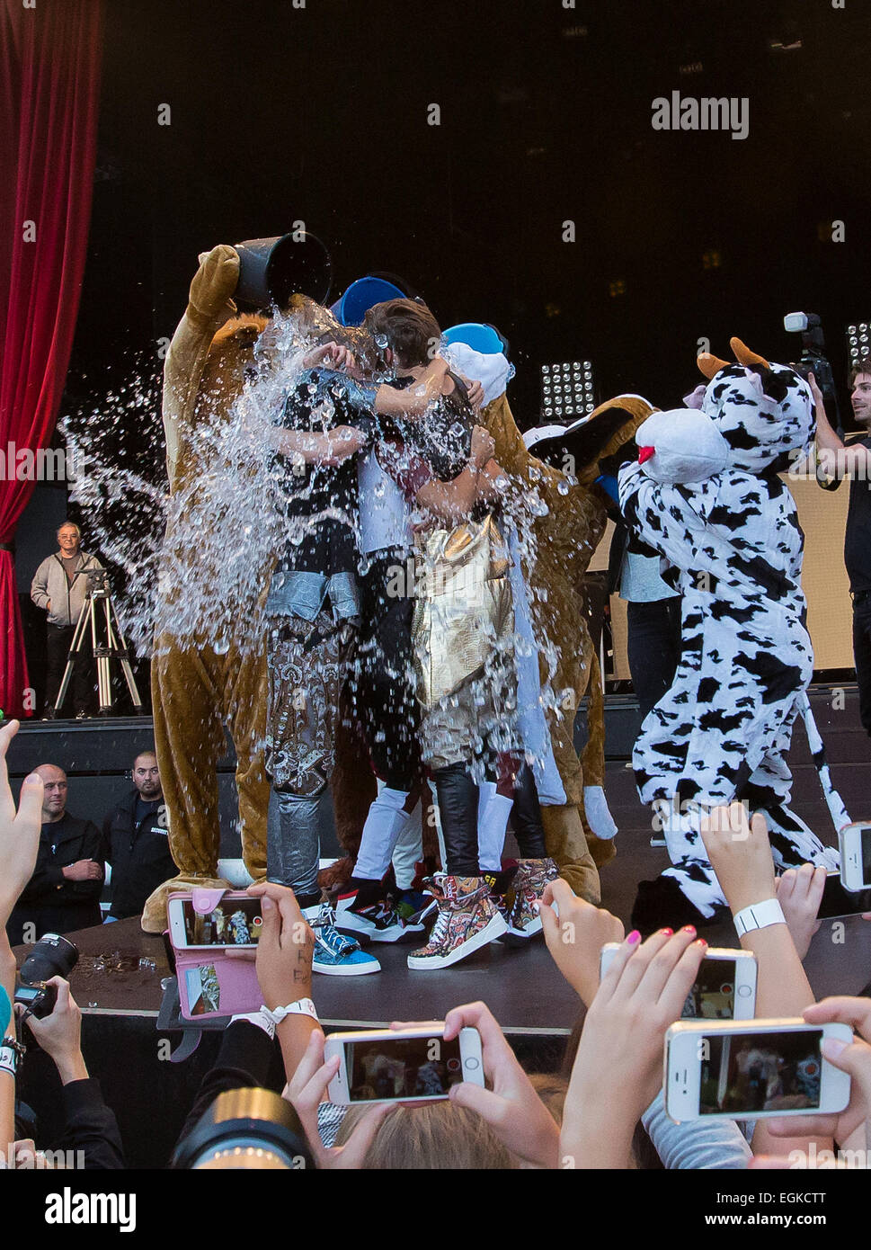 Swedish boy band The Fooo perform live at Liseberg amusement park. The ...