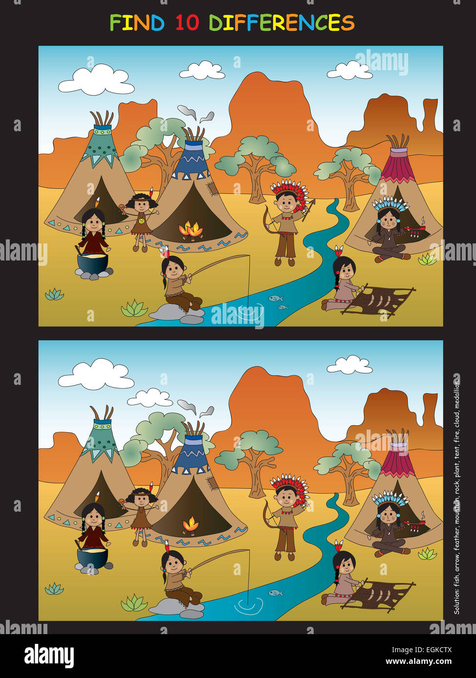 Game for children : find ten differences Stock Photo - Alamy